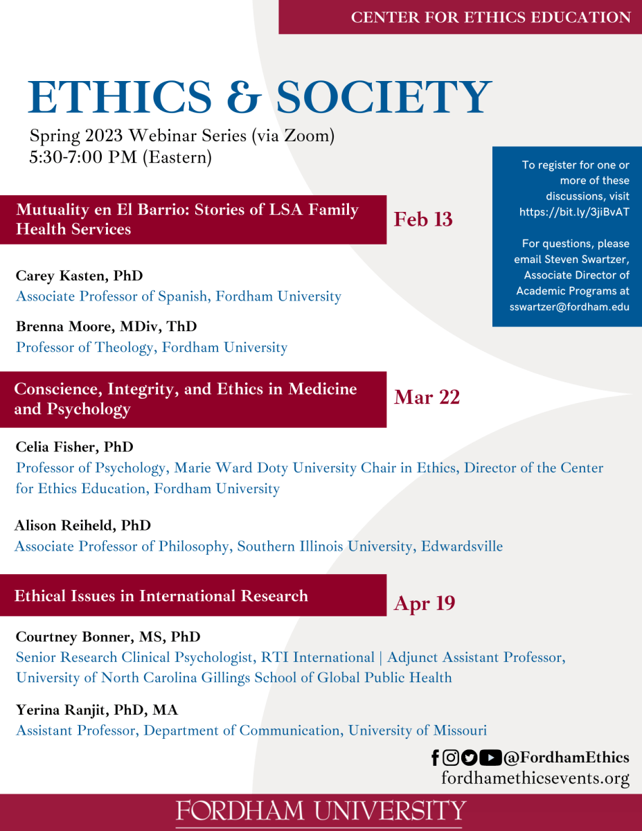 Spring 2023 Center for Ethics Education Webinar Series – Fordham University Center for Ethics ...